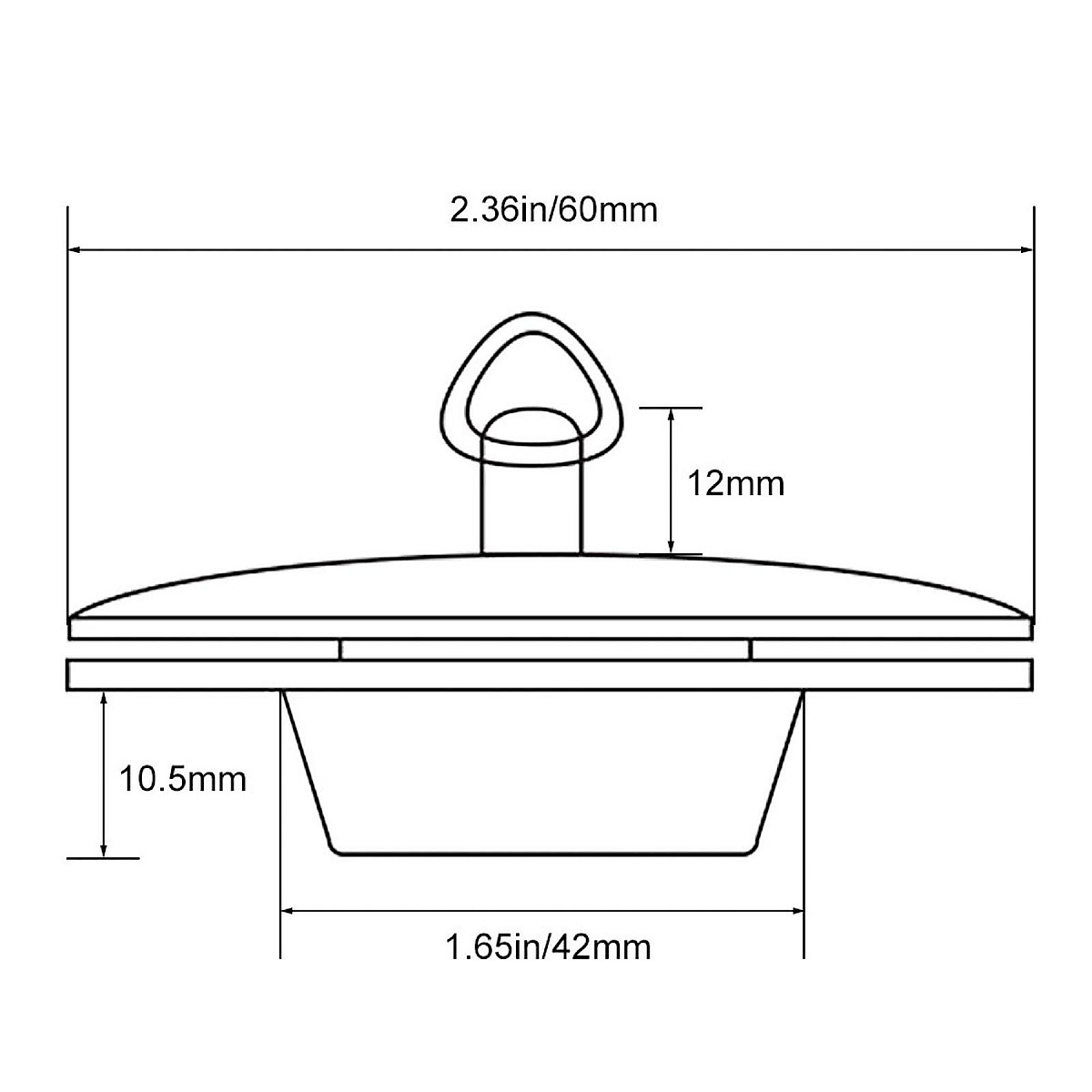 1 ⅞ Inch Bathtub Plug Chrome Stainless Strainer Kitchen Sink Bathroom Bathtub Basket Strainer Replacement Drain Cover Stopper Solid Metal Waste Plug with Chain