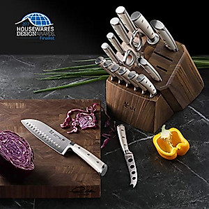 Cangshan S1 Series 1022599 German Steel Forged 17-Piece Knife Block Set, Walnut