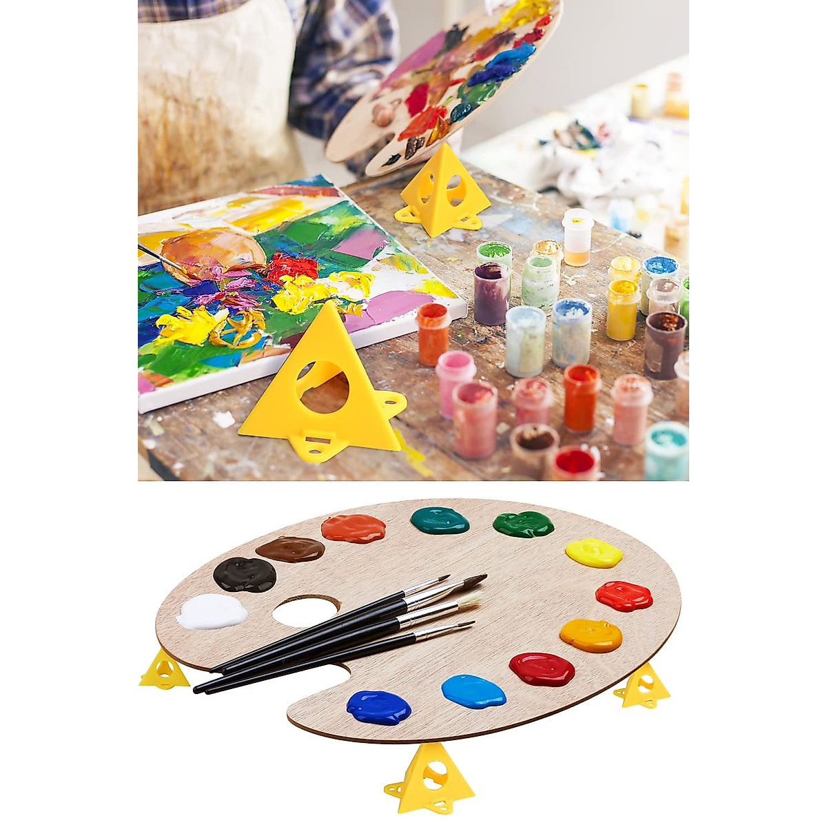 Lytool 50pcs Pyramid Stands Painting Stands, Painting Pyramids, Mini Cone Paint Stands for Canvas and Door Risers Support, Paint Pouring Suppliers, Cabinet Paint for Painter Elevated, Canvas Stand