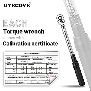 UYECOVE 1/2-Inch Drive Click Torque Wrench, Dual-Direction Click Professional, 10-160FT-LB/13.6-217Nm, Dual Range Scales Graduated in FT.LB and N.M