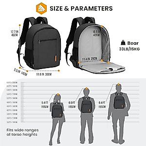 TARION Camera Bag DSLR Camera Backpack with Waterproof Raincover Laptop Compartment Photography Backpack Case Photo Bag for Women Men Photographers DSLR SLR Mirrorless Camera Lens Tripod Black TB-M