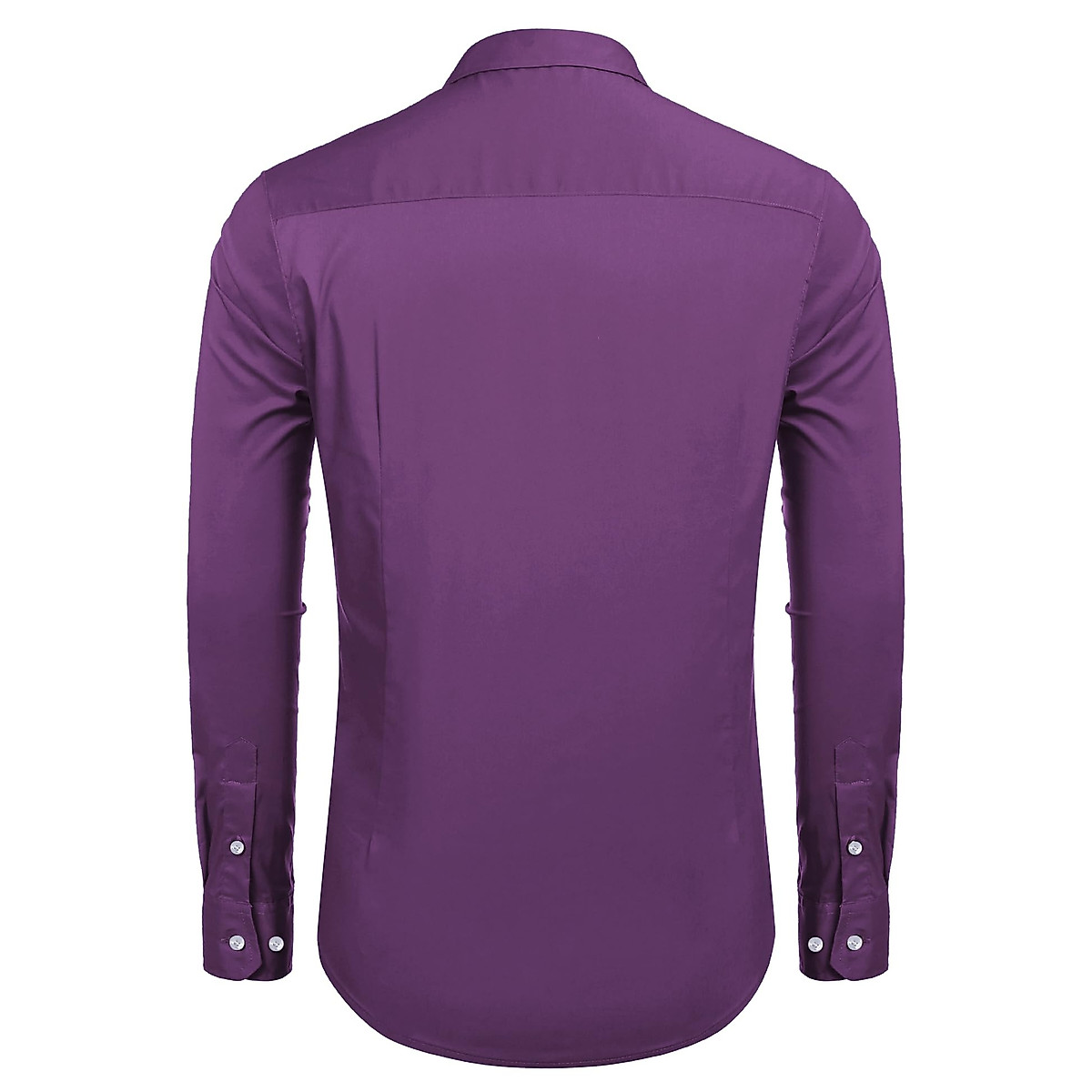 COOFANDY Casual Button Up Shirt for Men Slim Fit Dress Shirt Long Sleeve Dark Purple