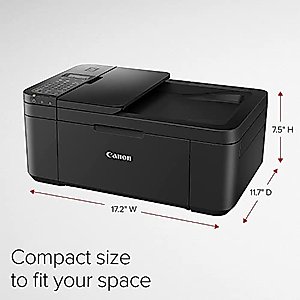 Canon PIXMA TR4720 Wireless Color All-in-One Inkjet Printer, Black - Print Copy Scan Fax - 4800 x 1200 dpi, Auto 2-Side Printing, 20-Sheet ADF, 2-Line LCD Display, DAODYANG Printer_Cable