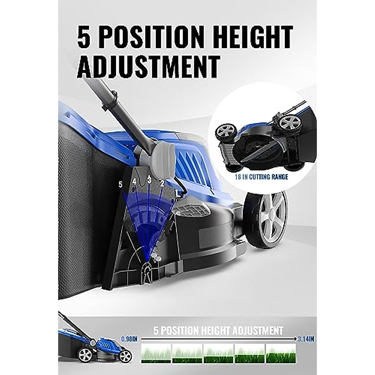 WILD BADGER POWER Lawn Mower 40V Brushless 18" Cordless, 5 Cutting Height Adjustments Electric Lawn Mower, Quickly Folding Within 5’s, 4.0AH Battery and Super Charger Included.