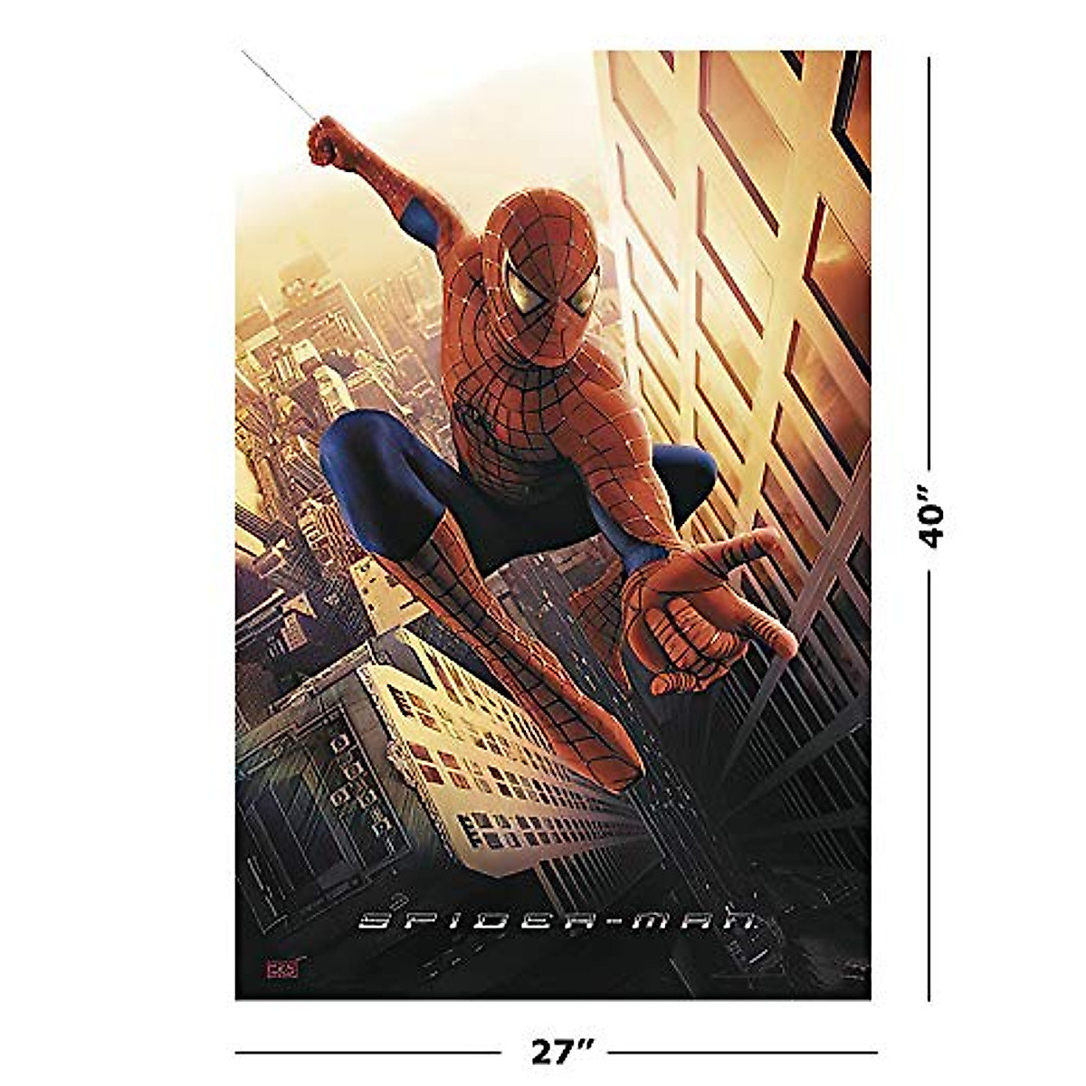POSTER STOP ONLINE Spider-Man - Movie Poster (Spiderman Swinging in New York City) (Size 27 x 40)