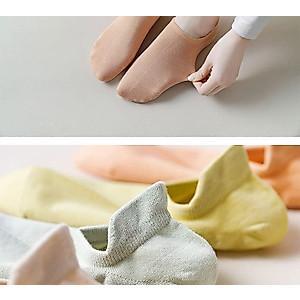 ADILAIDUN 6/12 Pairs Women's Running Ankle Socks Athletic Sports Socks, Women's Ankle Socks Low Cut No Show Padded Size 5-12 (Beige-6 Pairs)