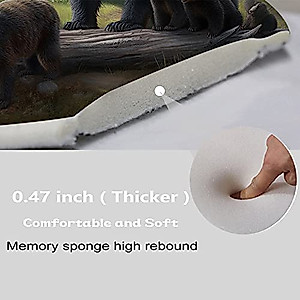 Lifeasy Black Bear Bathroom Rugs and Mats Sets, 20 x 31 Large Memory Foam Bath Mat, 16 x 20 U-Shaped Contour Shower Mat Non Slip Absorbent, Bath Rugs 16 x 24 Inches