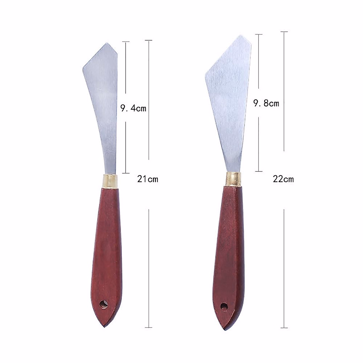 2 Pcs Stainless Steel Palette Knives Wood Handle Art Knives Acrylic Painting Knives Painting Art Scrapers for Oil Canvas Painting