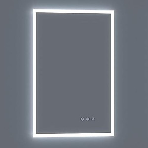 Luxaar Lucent 24 in. x 36 in. Wall Mounted LED Vanity Mirror with Color Changer, Dimmer and Defogger