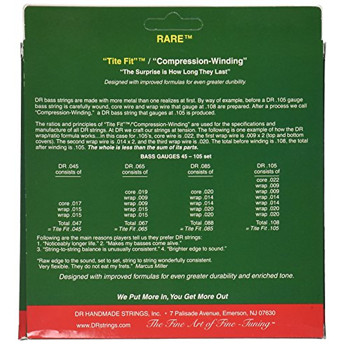 DR Strings Rare- Phosphor Bronze Acoustic5 String Bass 45-125