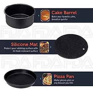 Ultrean Air Fryer Accessories, Set of 6 Fit All 5.8Qt, 6Qt Air Fryers, BPA Free, Non-Stick, Dishwasher Safe, XL