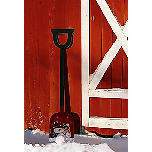 Attraction Design Snow Shovel for Kids Christmas Decoration, 23 x 5 Inch Small Metal Shovel Wood Handle Garden Tool with Decorative Christmas Snowman Pattern Xmas Gift for Children (Snowman Shovel)