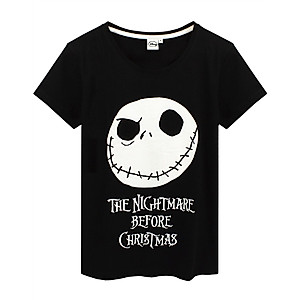 Disney Nightmare Before Christmas Pyjamas Womens Skellington PJ Top Trousers Small Black