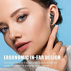 FEANS A6 Wireless Earbuds 60H Playtime in-Ear Bluetooth 5.3 Headphones with LED Power Display IPX5 Waterproof Earphones Immersive Stereo Sound Deep Bass Earbuds for iPhone Android, Sports (Black)