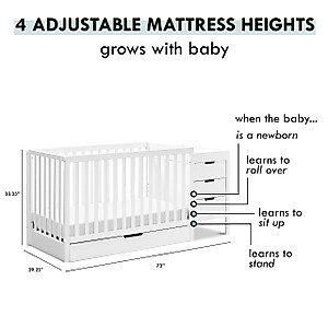 Carter's by DaVinci Colby 4-in-1 Convertible Crib & Changer Combo