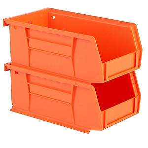 Hudson Exchange 7-1/2" x 4" x 3" (24 Pack) Plastic Stackable Storage Bin and Hanging Container, Orange
