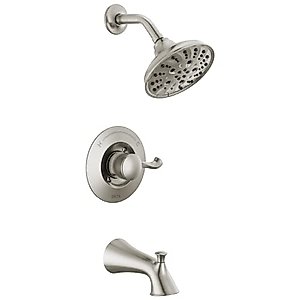 Delta Faucet Esato 14 Series Single-Handle Tub and Shower Trim Kit, Shower Faucet with 5-Spray H2Okinetic Shower Head, SpotShield Brushed Nickel 144897-SP (Valve Included)