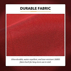 Harrison Howard Horses Stall Guard with Adjustable Straps and Sturdy Spring Hooks Included Aisle Guard for Horses-Red