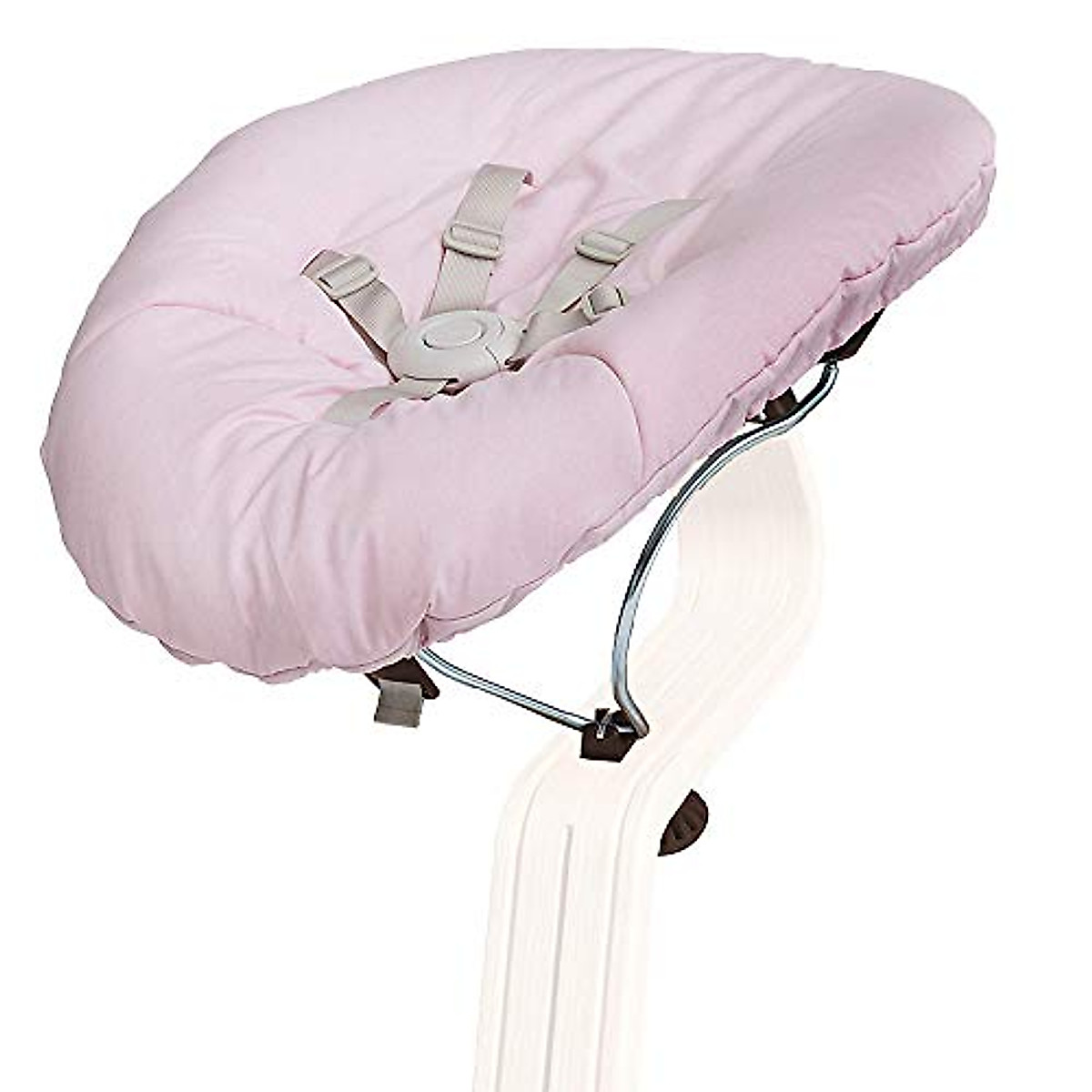 Nomi Baby Coffee with Pink Cushion, Newborn Bouncer Accessory for High Chair, Seamlessly Adjusts from Lay Flat to more Upright Position, Bouncer Seat Elevates Baby to the Height of the Table, 5.5 lb