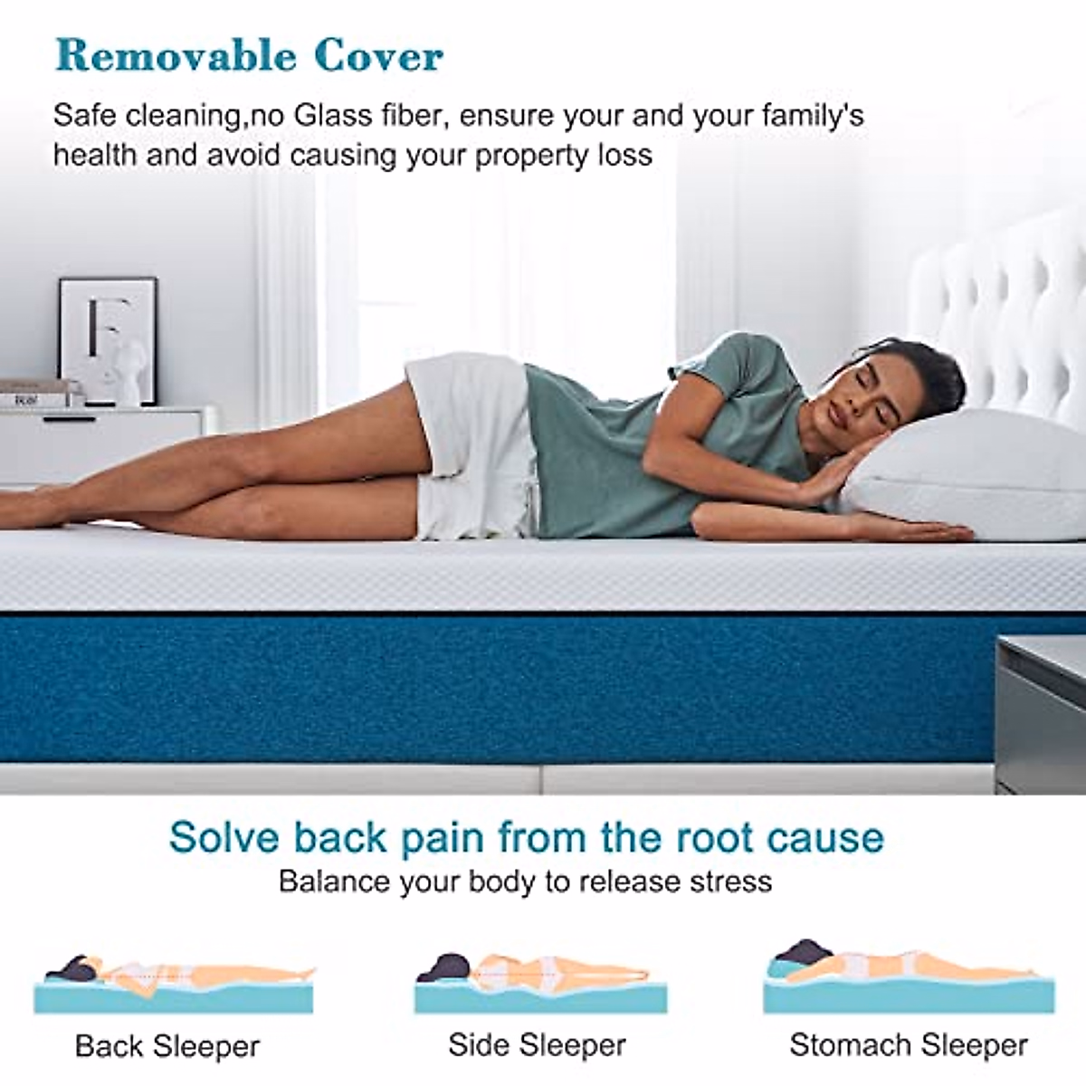 IYEE NATURE Twin Size Mattress 8 inch Memory Foam Mattress/CertiPUR-US Certified Foam Bed Mattress in a Box Medium Firm Foam Mattresses Twin Mattress 8 Inch39*75"*8"