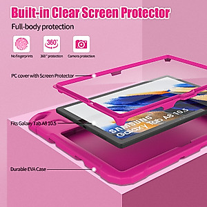 RTOBX Kids Case for Samsung Galaxy Tab A8 10.5 Inch 2022, Galaxy Tab A8 Case with Screen Protector, Shockproof Handle Stand Case for Samsung Galaxy Tab A8 10.5” 2022 (SM-X200/SM-X205/SM-X207), Pink