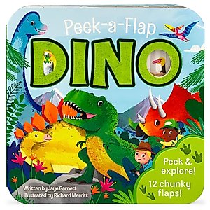 Peek-a-Flap Dino - Children's Lift-a-Flap Board Book, Gift for Little Dinosaur Lovers, Ages 2-7