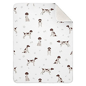 Swaddle Blanket German Shorthaired Pointer Cotton Blanket for Infants, Receiving Blanket, Lightweight Soft Swaddling Blanket for Crib, Stroller, Nursery Blankets, Puppy, 30x40 in