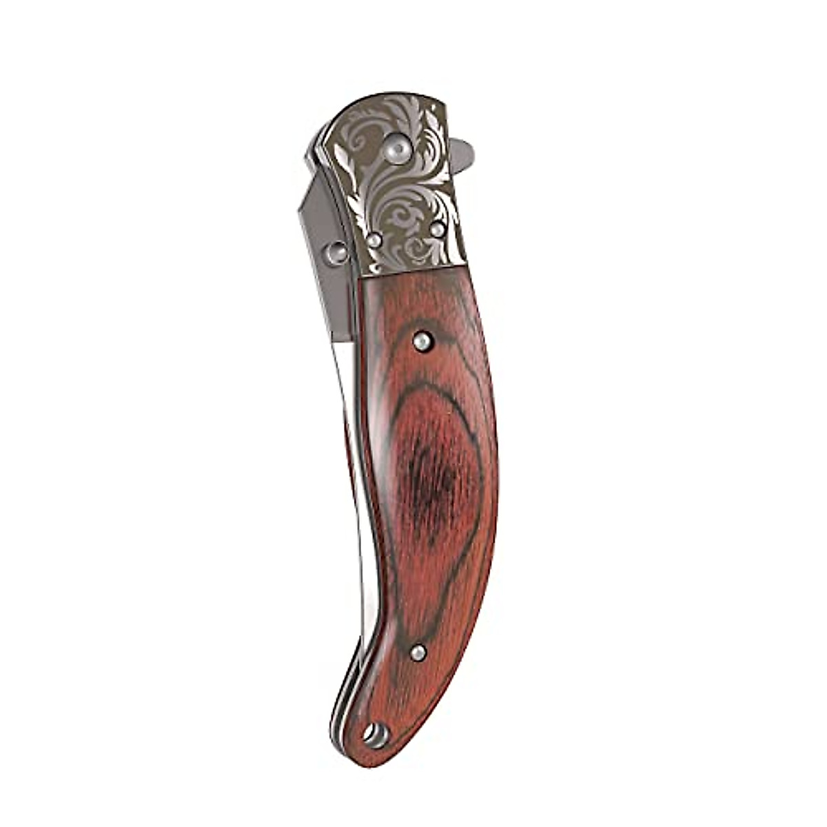 Casvno Pocket Knife stainless steel blade +wood handle for Hunting, Camping, Fishing, Hiking, Outdoor Activities Home Improvement