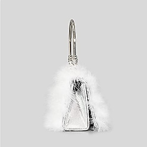 ATOLYE Sparkly Rhinestone Ostrich Feather Evening Clutch Bag, Women Shiny Handbag/Shoulder/Crossbody Bags for Wedding Party