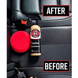 Adam’s Leather Care Kit - Leather Cleaner & Leather Conditioner Car Cleaning Supplies | UV Protection for Interior Accessories Steering Wheel Seat Dash Vinyl Shoe Polish Jacket | Safe Auto Chemical