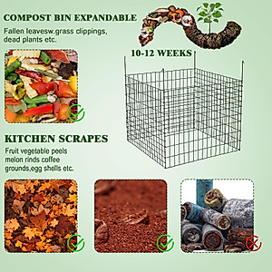Hicarer Large Garden Wire Compost Bin 34''Lx34''Wx28''H Metal Wire Compost Bin Compost Bins Outdoor Detachable into a Fence for Organic Waste Composting Garden Leaves Fast Creation of Fertile Soil