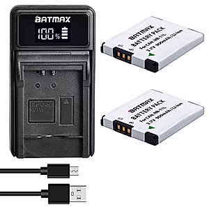 Batmax 2Pcs NB-11L NB-11LH Battery + USB LED Charger for Canon PowerShot A2300 is, A2400 is, A2500, A2600, A3400 is, A3500 is, A4000 is, ELPH 190 is, ELPH 180, 170 is, ELPH 160, 150 is, 140 is, 135 I