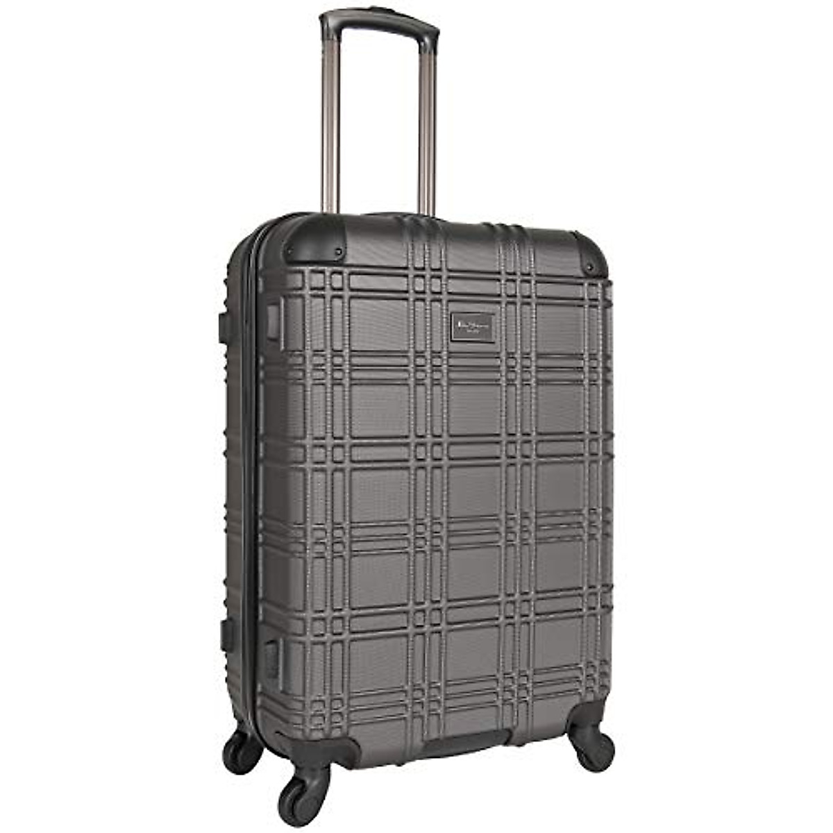 Ben Sherman Nottingham Lightweight Hardside 4-Wheel Spinner Travel Luggage, Charcoal, 24-inch Checked