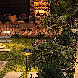 XMCOSY+ Low Voltage Landscape Lights, 400LM Smart Pathway Lights with APP Control, Adjustable Dual-Head Warm White & RGB, Works with Alexa, 12V 8W Outdoor Path Lights for Garden Lawn Walkway(2 Pack)