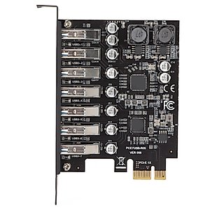7 Ports PCIE to USB3.2 GEN1 Expansion Card, USB3.2 GEN1 Superspeed 5Gbps Front Expansion Card, USB PCIE Expansion Card for XP Win7 8 10 11 Linux