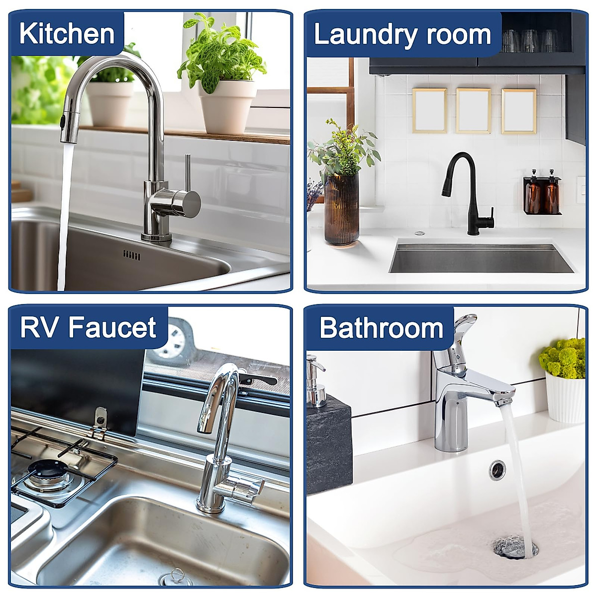 Meiliweser Silicone Faucet Splash Guard Gen 3-10° Large Slope & Adaptable Hole Faucet Handle Drip Catcher Tray - 14” x 5.5” Kitchen Sink Accessories for Kitchen, Bathroom(Black)