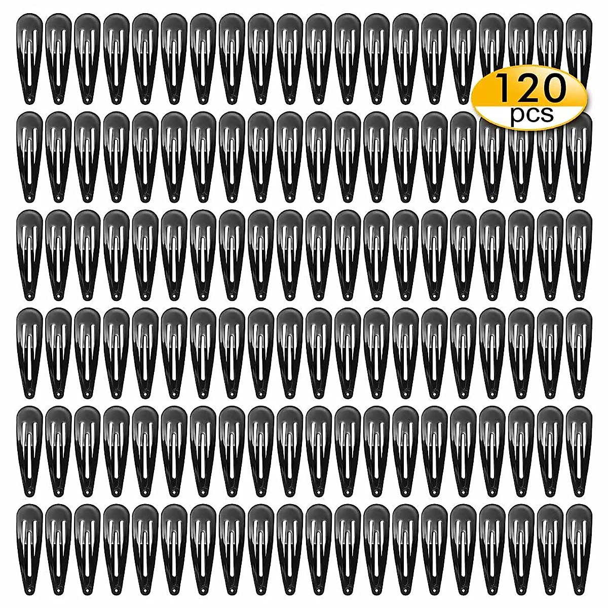 120 Pack Black Hair Clips | Non-Slip Snap Clips for Women & Girls | Durable Hairpins for Thick Hair, Updos, Braids & Buns | Secure Hold, Snag-Free Design