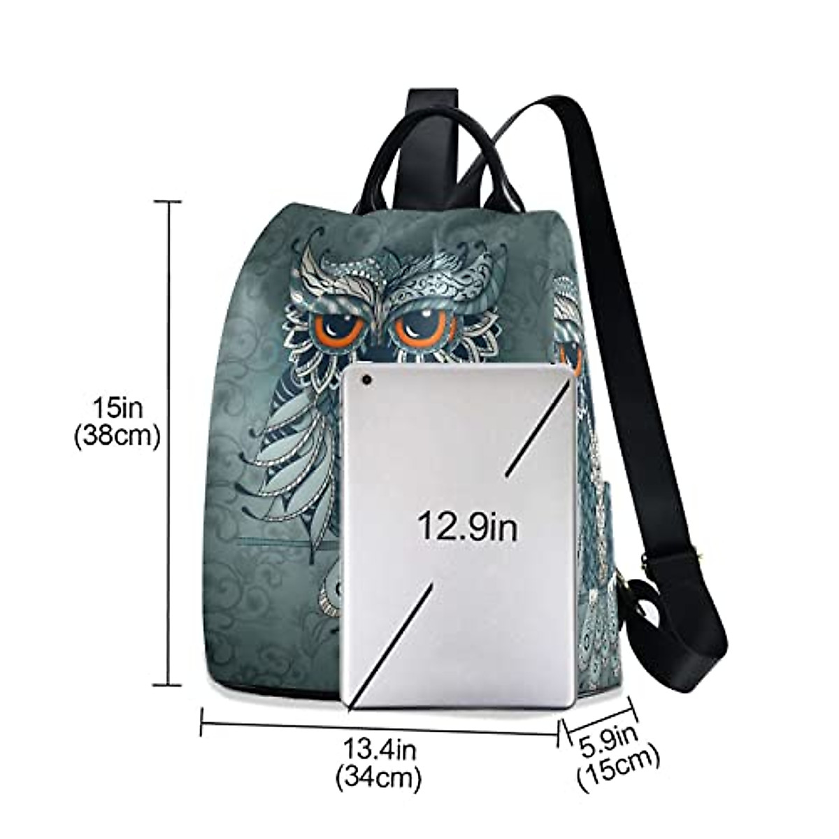 ALAZA Vintage Owl Backpack Purse for Women Travel Casual Daypack College Bookbag Work Business Ladies Shoulder Bag