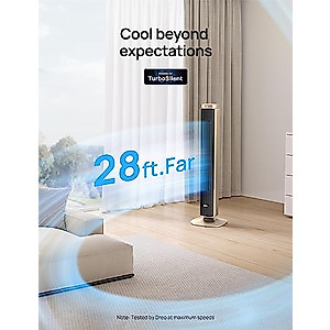 Dreo Tower Fan Smart Voice Control, 25 DB Quiet DC Portable Bladeless Fan, Works with Alexa, Google, App, Remote, 90° Oscillating, 12H Timer, 42 Inch Floor Fans for Bedroom Home Office, Pilot Pro S