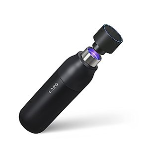 LARQ Bottle PureVis 25 oz - Self-Cleaning and Insulated Stainless Steel Water Bottle with UV Water Purifier and Award-winning Design | Reusable & Travel Friendly, 1-Year Warranty, Obsidian Black