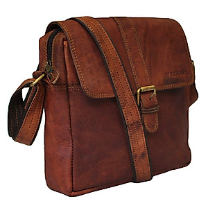 Madosh, Women's Leather Crossbody Bag Handmade Shoulder Vintage Style Brown Sling Handbag Purse