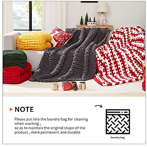 L'AGRATY Chunky Knit Blanket Throw,Soft Chenille Yarn Throw Blanket 40x50，Handmade Thick Cable Knit Crochet Blanket,Large Knit Blanket Chunky Yarn,Rope Knot Throw Blanket for Couch Sofa Bed Home Decor