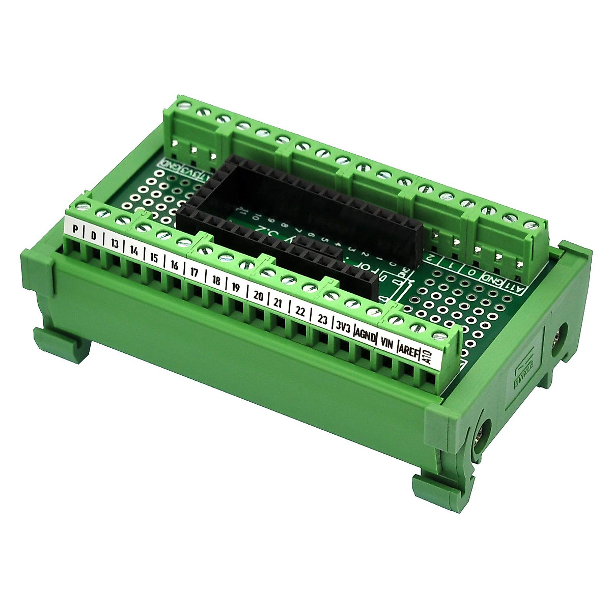 Terminal Block Breakout Board Module for Teensy 3.2, DIN Rail Mount Version