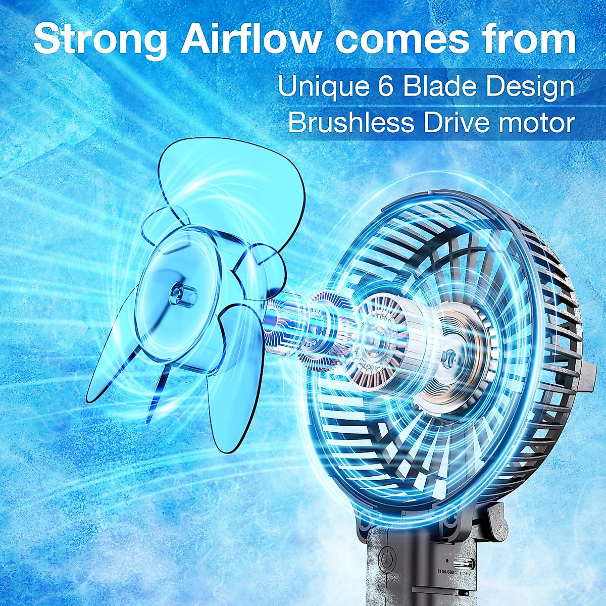 VersionTECH. Mini Handheld Fan, USB Desk Fan, Small Personal Portable Table Fan with USB Rechargeable Battery Operated Cooling Folding Electric Fan for Travel Office Room Household Black