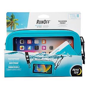 Nite Ize RunOff Waterproof Hip Pack - Beach & Hiking Essential - Bag for Phone & Travel Essentials - Crossbody Beach Tote & Travel Pouch with IP67 Rating - Blue