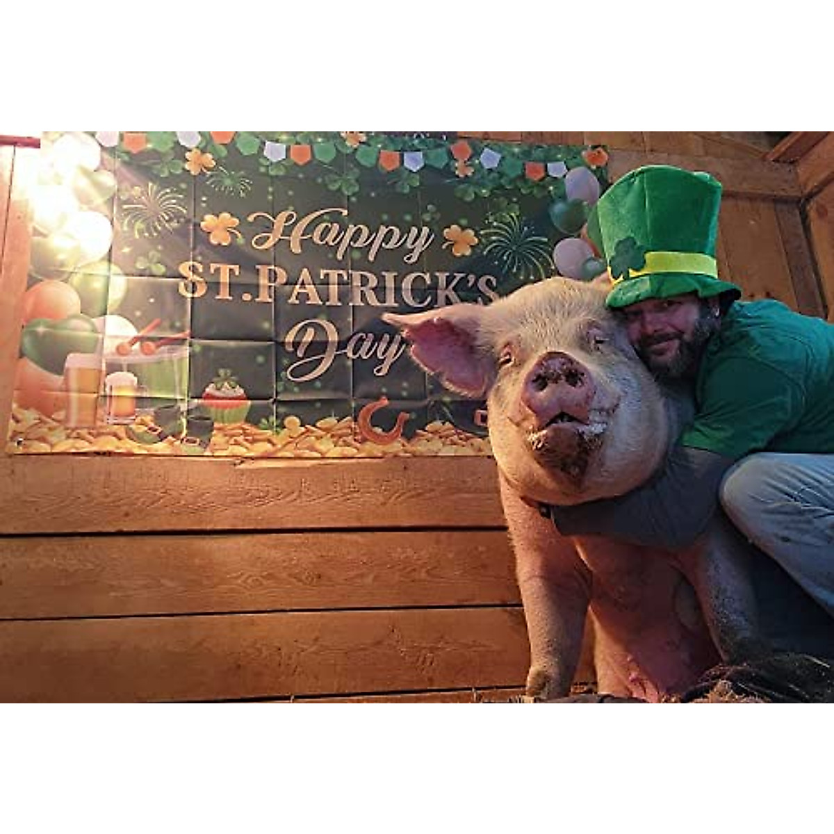 St Patricks Day Backdrop,Happy St Patricks Day Banner,Shamrock Irish Luck Day Saint Patrick's Day Banner St Patricks Day Decorations