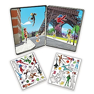Miraculous Ladybug - Magnetic Creations Tin - Dress Up Play Set - Includes 2 Sheets of Mix & Match Dress Up Magnets with Storage Tin. Great Birthday Gift for Kids and Toddlers!