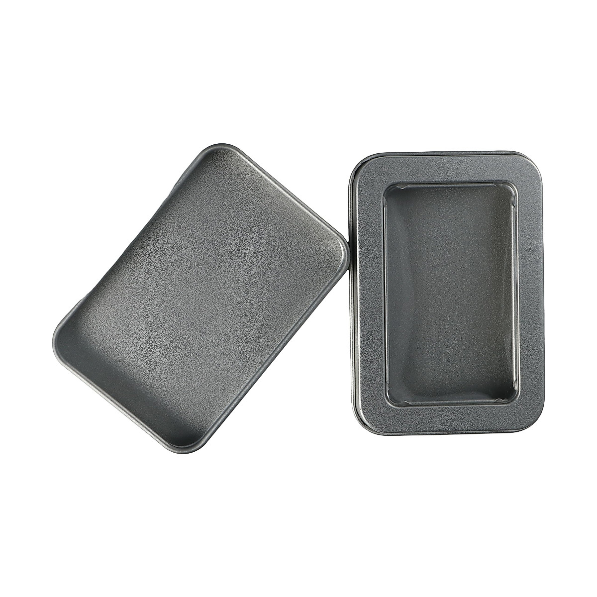 Leadigol 8PCS Metal Tin Box Rectangular Empty Tin Box with Clear Window Lids Gift Box Portable Box Small Storage Kit Home Organizer 3.4x2.4x0.8 Inch