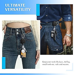 ELV Retractable ID Badge Holder, Heavy Duty Metal Body and Dyneema Cord, Carabiner Key Chain Metal Keychain with Belt Clip and 31 inch Wire Extension, Hold Up to 15 Keys and Tools