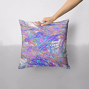 iiRov Abstract Colorful Oil Paint Splatter Strokes - Custom Decorative Home Decor Indoor or Outdoor Throw Pillow Cover Plus Cushion Set for Sofa, Bed or Couch (Pillow CASE Cover Plus Cushion)